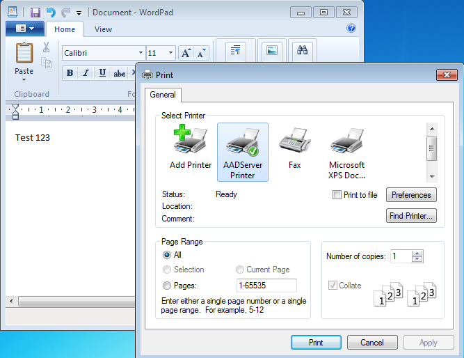 Integrated PostScript / PDF Printer