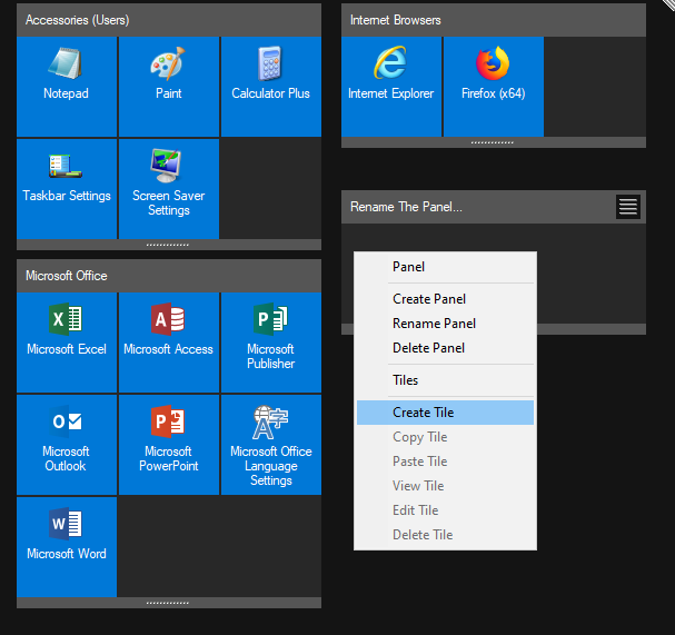Create Tiles, Copy and Paste Tiles